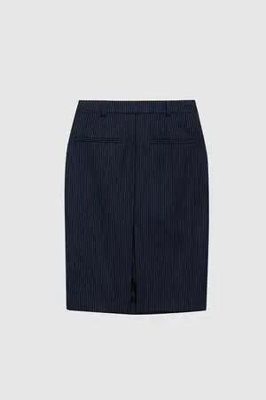 ANINE BING Kora Pinstripe Wool Blend Skirt