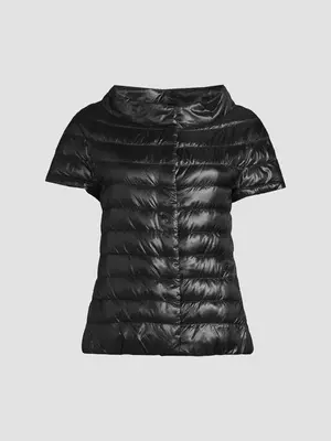 Herno Iconico Emilia Cap-sleeve Down Puffer Jacket - Black