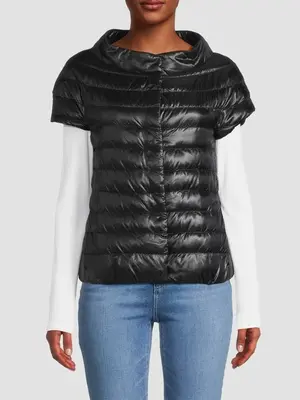 Herno Iconico Emilia Cap-sleeve Down Puffer Jacket - Black