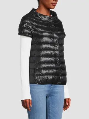 Herno Iconico Emilia Cap-sleeve Down Puffer Jacket - Black