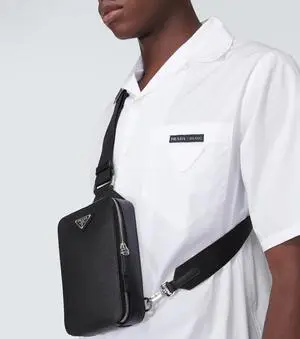 Prada Logo Leather Shoulder Bag