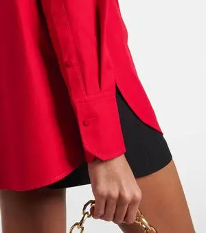 Valentino Garavani Oversized Cotton Shirt With Floral Appliqu
