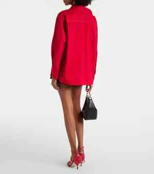 Valentino Garavani Oversized Cotton Shirt With Floral Appliqu