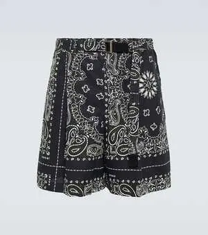 Sacai Bandana Cotton Poplin Shorts