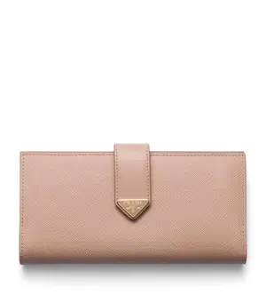 Prada Large Saffiano Leather Bifold Wallet - Nude