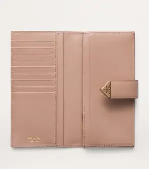 Prada Large Saffiano Leather Bifold Wallet - Nude