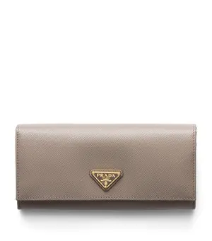 Prada Large Saffiano Leather Wallet Grey