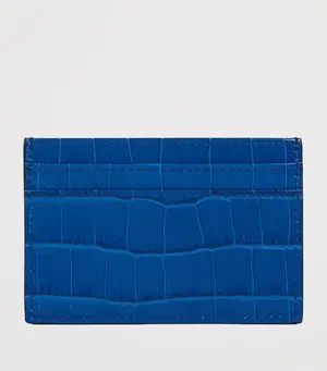 Smythson Leather Mara Flat Card Holder - Blue