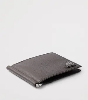 Prada Saffiano Leather Bifold Wallet - Grey