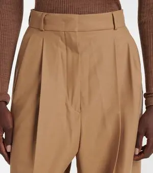 Sportmax Kiens12 Wide-leg Wool-blend Pants - Beige