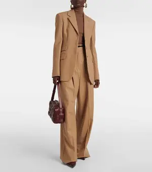 Sportmax Kiens12 Wide-leg Wool-blend Pants - Beige