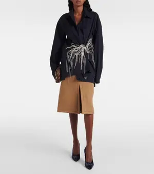 Dries Van Noten Wool Midi Skirt