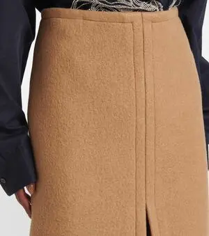 Dries Van Noten Wool Midi Skirt