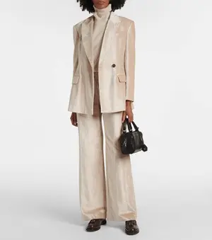 Brunello Cucinelli Cotton-blend Velvet Blazer - Beige