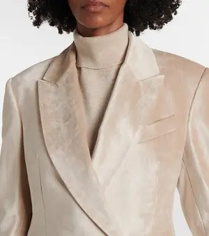 Brunello Cucinelli Cotton-blend Velvet Blazer - Beige