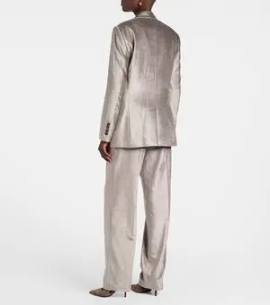 Brunello Cucinelli Cotton-blend Velvet Blazer - Grey