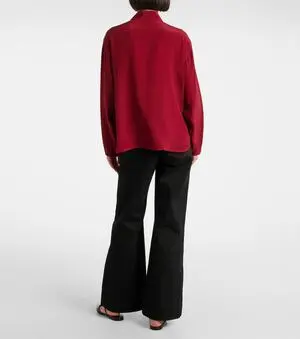 Victoria Beckham Ruffled Silk Blouse - Red