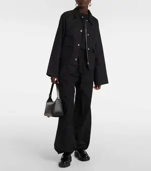 Wardrobe.NYC High-rise Wide-leg Cotton-blend Pants