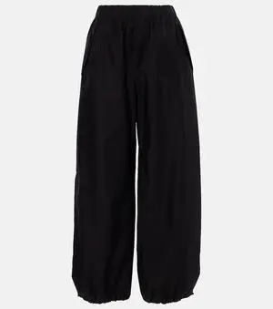 Wardrobe.NYC High-rise Wide-leg Cotton-blend Pants - Black
