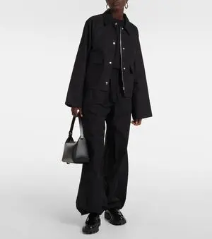 Wardrobe.NYC High-rise Cotton-blend Wide-leg Pants