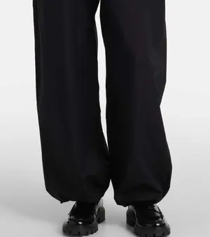 Wardrobe.NYC High-rise Wide-leg Cotton-blend Pants