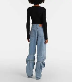 Y/project Evergreen Draped Wide-leg Jeans