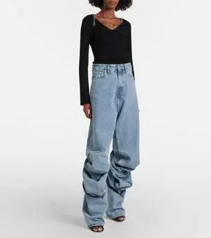 Y/project Evergreen Draped Wide-leg Jeans