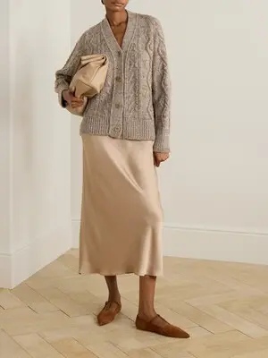 NET-A-PORTER FOR THE KING’S FOUNDATION Cable-knit Wool Cardigan