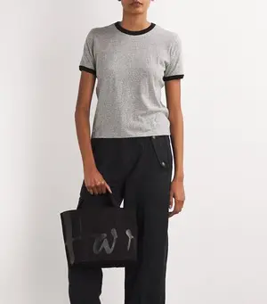 Harrods Mini Cotton Logo Tote - Black