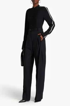 PETER DO Pintucked Silk Crepe De Chine Shirt