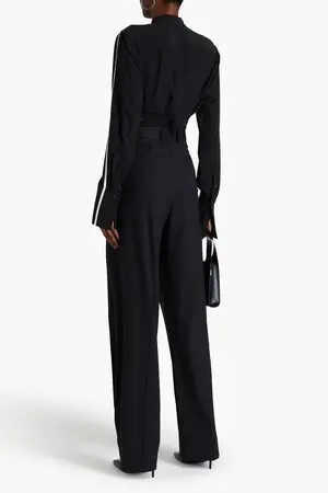 PETER DO Pintucked Silk Crepe De Chine Shirt