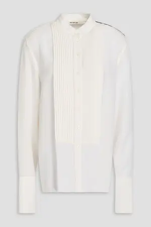 PETER DO Pintucked Silk Crepe De Chine Shirt