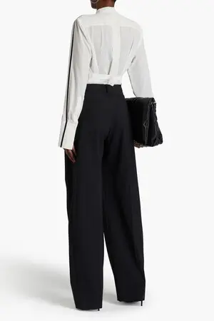 PETER DO Pintucked Silk Crepe De Chine Shirt
