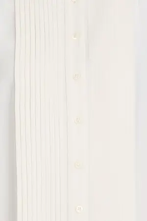 PETER DO Pintucked Silk Crepe De Chine Shirt