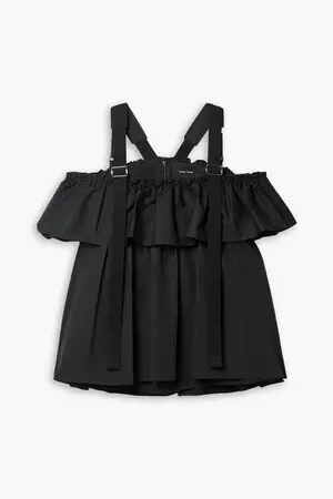 Simone Rocha Coldshoulder Ruffled Cottonpoplin Blouse