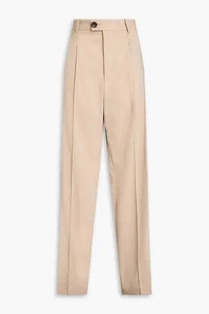 PETER DO Pleated Wool-blend Twill Pants - Beige