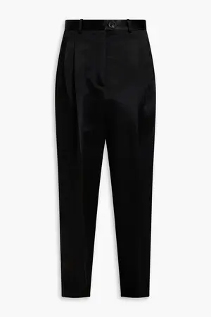 PETER DO Pleated Satin-twill Tapered Pants