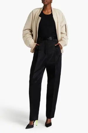 PETER DO Pleated Satin-twill Tapered Pants