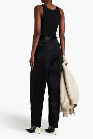 PETER DO Pleated Satin-twill Tapered Pants