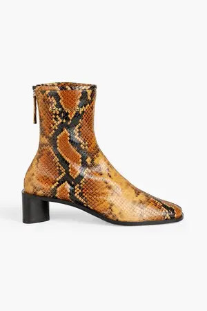 Acne Studios Snake-effect Leather Ankle Boots