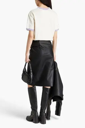 Acne Studios Pleated Leather Wrap Skirt