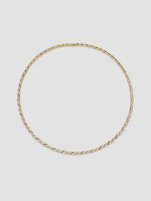 David Yurman Sculpted Cable Flex Necklace In 18k Yellow Gold With Diamonds, 3.7mm - Diamond
