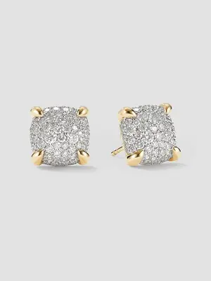 David Yurman Chatelaine Stud Earrings In 18k Yellow Gold With Pavé Diamonds, 11mm - Diamond