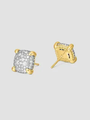 David Yurman Chatelaine Stud Earrings In 18k Yellow Gold With Pavé Diamonds, 11mm