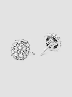 David Yurman Cushion Stud Earrings In 18k White Gold - Diamond