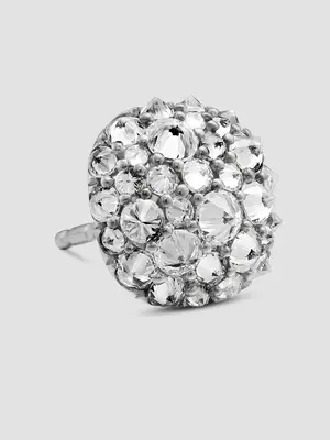 David Yurman Cushion Stud Earrings In 18k White Gold - Diamond