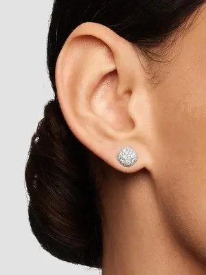 David Yurman Cushion Stud Earrings In 18k White Gold - Diamond