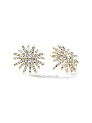 David Yurman Starburst Stud Earrings In 18k Yellow Gold With Diamonds, 19mm - Diamond