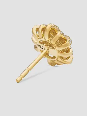 David Yurman Starburst Stud Earrings In 18k Yellow Gold With Diamonds, 11.7mm - Diamond