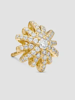 David Yurman Starburst Stud Earrings In 18k Yellow Gold With Diamonds, 11.7mm - Diamond